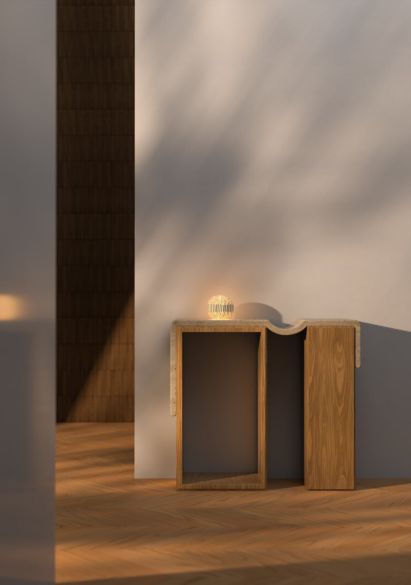 Digitally crafted lamps in sustainable plant-based biopolymers – Leora